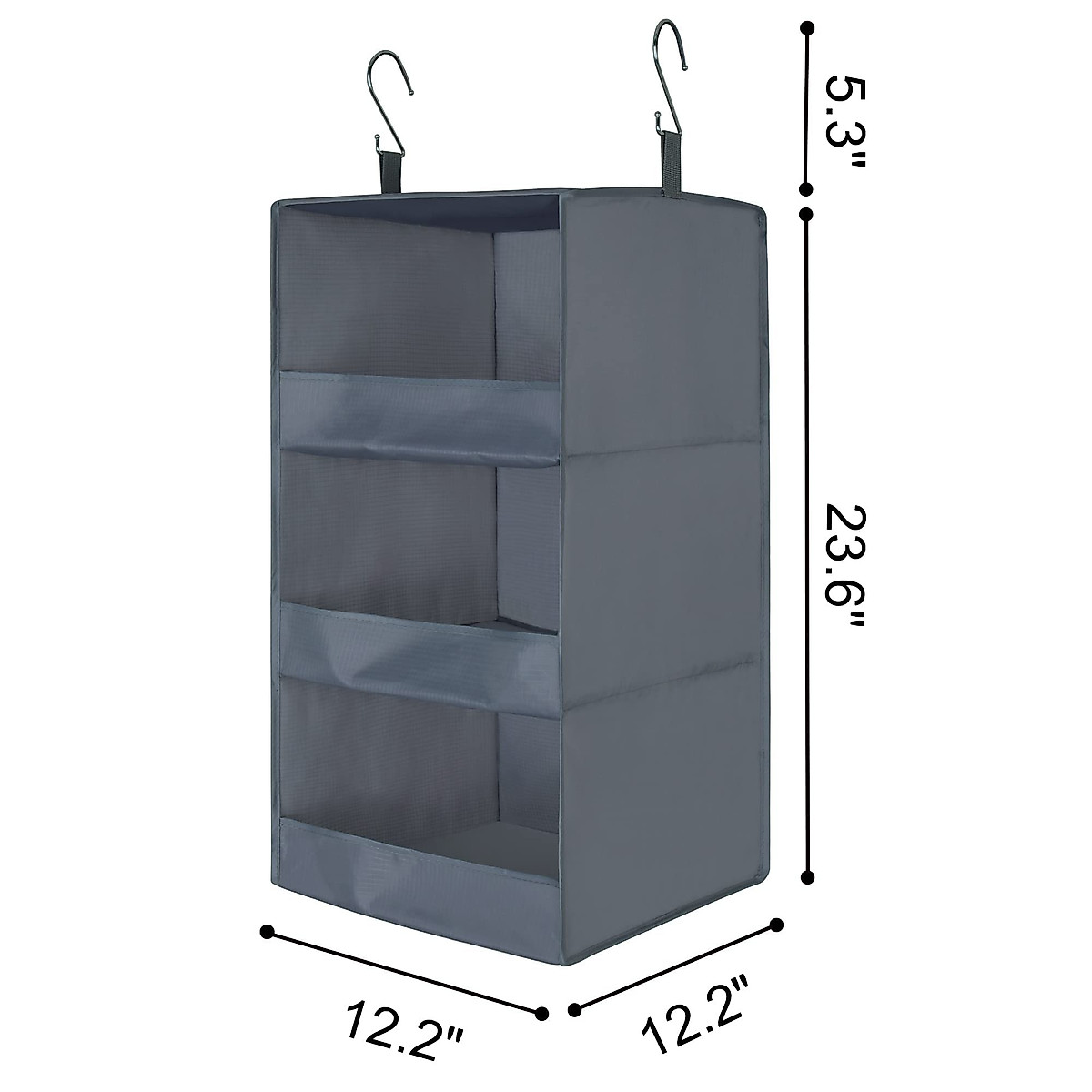 GRANNY SAYS Bundle of 2-Pack Closet Hanging Organizer & 3-Pack Rectangle Storage Bins