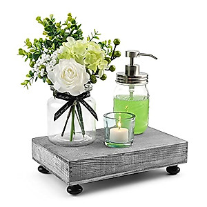 GBtroo Wood Riser for Display – Premium Home Decor for Bathroom – Display Stand with Non-Slip Mat – Eye-Catching Wooden Tray Sink Organizer – Charming in Any Home