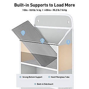 1 Pack Over the Door Organizer, Yecaye 35.2lbs Load Closet Door Organizer Hanging, Swing-proof Diaper Organizer Storage with 4 Big Pockets 4 Side Mesh Pockets for Nursery Newborn Baby Essentials Stuff