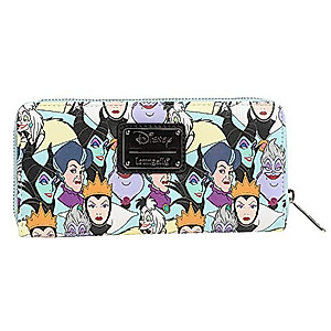 Loungefly Disney Princess and Villains Wallet Zip Around Clutch Faux Leather