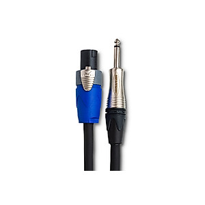 Hosa SKT-203Q Edge Speaker Cable, Neutrik speakON to 1/4 in TS, Black, 3 ft