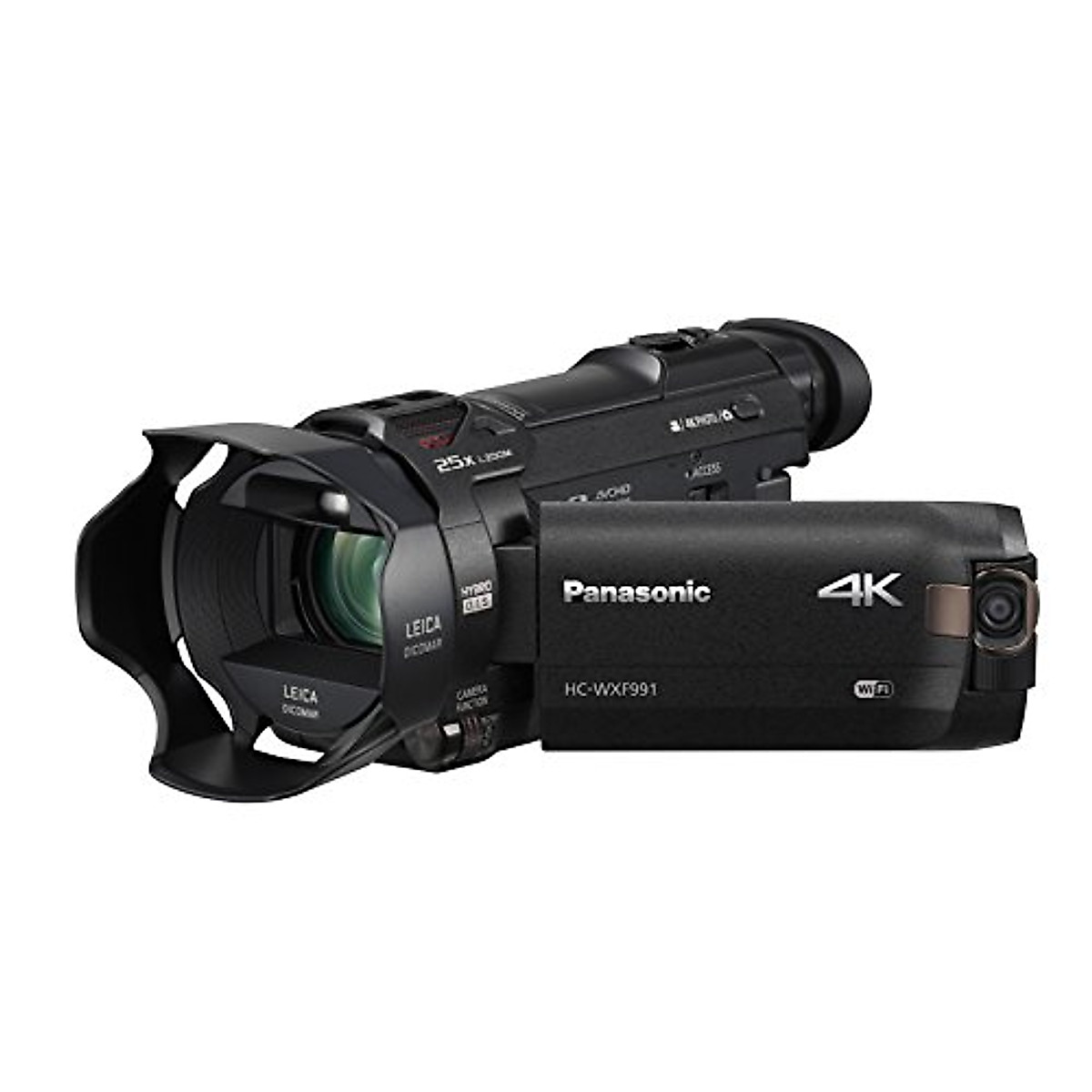 Panasonic 4K Cinema-Like Video Camera Camcorder HC-WXF991K, 20X Leica DICOMAR Lens, 1/2.3" BSI Sensor, 5-Axis Hybrid O.I.S, HDR Mode, EVF, WiFi, Multi Scene Video Recording (Black)