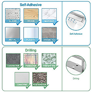 Paper Towel Holder Under Cabinet,Self Adhesive Paper Towel Holders Wall Mount,Stainless Steel No Drilling Paper Towel Rolls Rack for Kitchen,Sink,Bathroom 13 Inch(Silver)