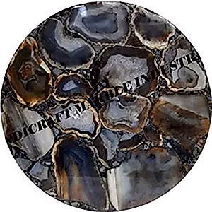 Round Coffee Table 24" Inch, Agate Table, Agate Table Top, Agate Coffee Table, Agate Side Table, Round Table, Stone Table. Grey Agate Geode Table