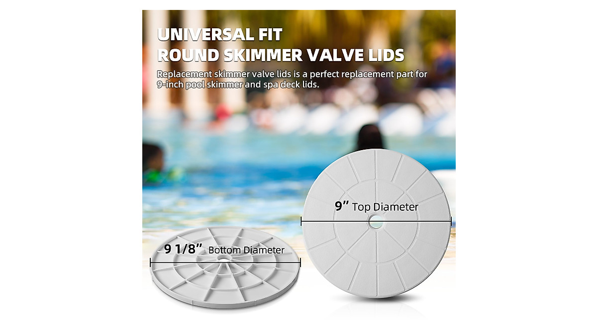 Durable 9 1/8" Pool Skimmer Valve Lids by TonGass