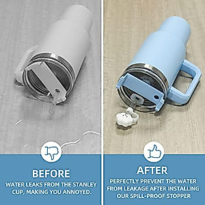 Raymall Silicone Spill Proof Stopper 8pcs, Straw Topper Tumbler Accessories with 2 Round Leak Stopper, 2 Square Spill Stopper and 4 Straw Covers Cap for Stanley Cup 40oz/30oz 1.0 Version Straw Cover