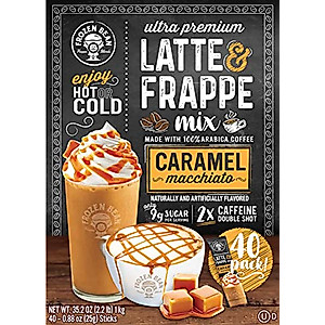 Frozen Bean Ultra-Premium Caramel Macchiato (Lightened) Latte & Frappe (40 Pack)