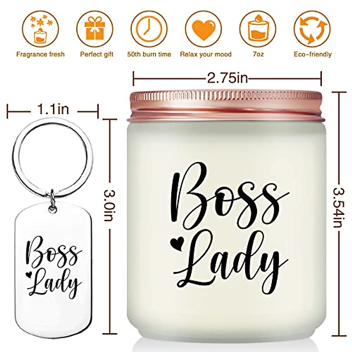 Volufia Boss Lady Gifts for Women - Boss Day Gifts, Boss Leaving Gifts for Boss - Boss Candle Birthday Gift for Boss Female, Manager, Her - Funny Lavender Scented Candle