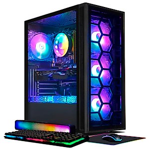 STGAubron Gaming PC Desktop, GeForce RTX 2060 6G GDDR6, Intel Core I7 3.4 GHz up to 3.9 GHz, 16G RAM, 512G SSD, WiFi, BT 5.0, RGB Fan x6, RGB Mouse Pad, RGB BT Sound Bar, Windows 10 Home