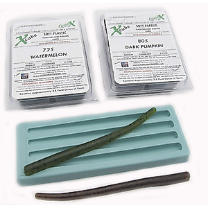 4-1/2" Finesse Worm Lure Making Starter Kit - Bass Rubber Worm - Fisherman Gift - Fusion X Fishing 0045MC Shaky SX