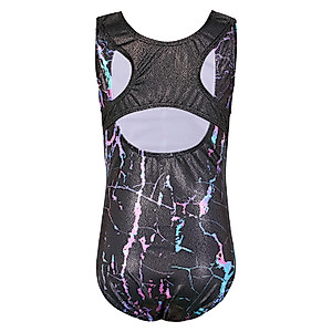 TFJH E Gymnastics Leotards Girls Ballet Dance Apparel Practice Outfits 8-9y Black Line 10A