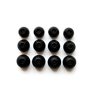 12pcs: 4S / 4M / 4L (SML-BHB) Black Replacement Earbuds Adapters Ear tips Compatible with Fitbit Flyer Wireless Earphones / Headphones