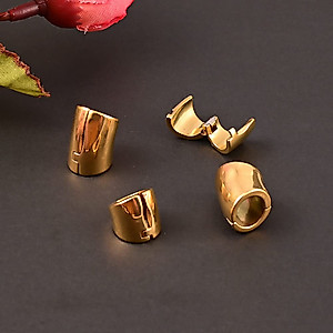 Atomhole 2PCS Ear Lobe Cuff 00g Plugs Stainless Steel Ear Gauges Tunnels Piercing Expander Stretchers Fashion Body Jewelry (For Lobe in 5/8" (16mm) or Larger, Gold)