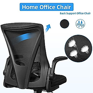 Foldable Executive Mesh Office Chair Ergonomic Swivel Task Computer Desk Chair (Black)