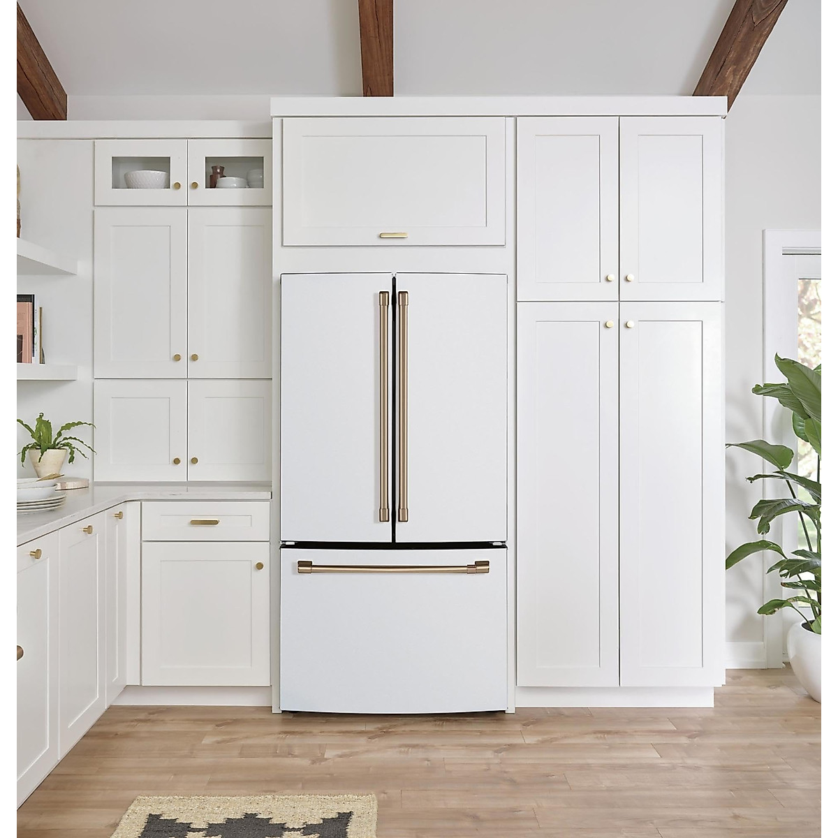 Cafe CWE19SP4NW2 18.6 cu. ft. French Door Refrigerator in Matte White, Fingerprint Resistant, Counter Depth and ENERGY STAR