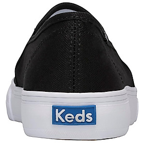 Keds Double Decker Slip on, Sneaker Womens, Black Canvas, 8.5 Medium