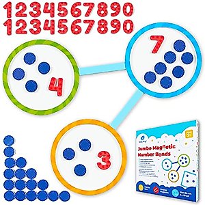 75 PCS Magnetic Number Bonds Set - Magnetic Numbers for Whiteboard, Number Bonds Games, Magnetic Number Line, Math Aids Accessories Supplies for Classroom, Magnetic Math Manipulatives - Simply Magic