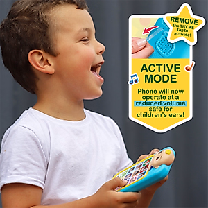 CoComelon JJ’s First Learning Toy Phone for Kids, Lights, Sounds, Music, Letters, Numbers, Colors, Shapes, and Weather, Kids Toys for Ages 18 Month by Just Play