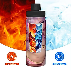 Eevikion Belle Artist Delphine Stainless Steel Insulated Tumbler Sports Water Bottle Hot and Cold Travel Cup 18oz