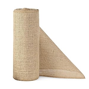 JAKSUZ Burlap Table Runners- {12inx10yards}- Burlap Cloth Roll Used for Dining Runners, Crafts, Dresser Cover & Sackcloth - Natural Jute Runner Suitable for Event Decor, Thanksgiving Table & Weddings