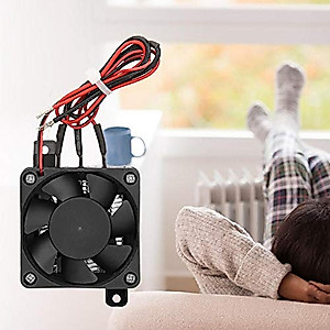 Walfront PTC Car Fan Air Heater 12V/250W Thermistor Element Heating Mini Air Heated Constant Temperature with Fan Interior Heating(12V/250W)