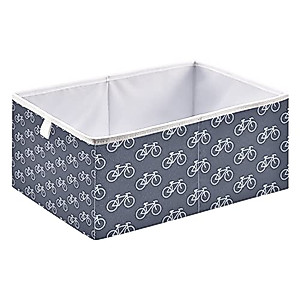 Flat Design Bicycle Storage Basket Storage Bin Rectangular Collapsible Closet Baskets Empty Gift Baskets Organizer for Living Room Bedroom
