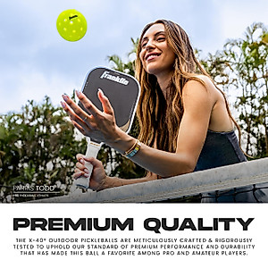 Franklin Sports X-40 Yellow Outdoor Pickleballs - USAPA Regulation Size - 36 Pack Bulk Set