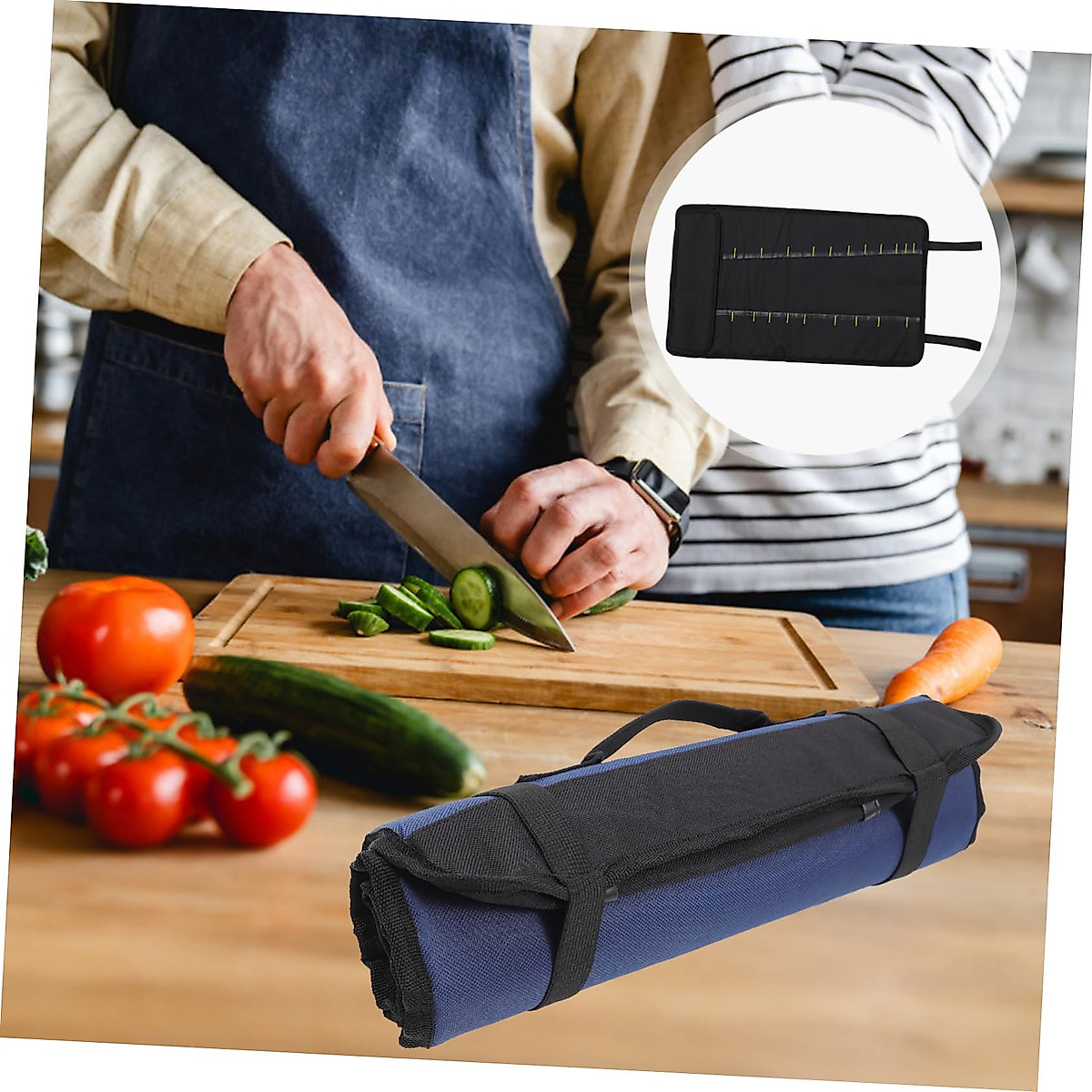 OKUMEYR 1pc Roll 22 Bag Chef Roll Bag Cutlery Holder Backpack Holder Backpack Suitcase Roller Bag Chef Carrying Case 22 Slots Holder Storage Bag Portable Roll Box Toolbox