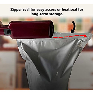 Habitual Heart 100 Thick Mylar Bags for long term food storage 130 300cc Oxygen Absorbers & Emergency Food Kit Gusset Stand-Up Ziplock Resealable Bags 9.5 mil Thick 3 sizes: Gallon Quart 1/2Pint