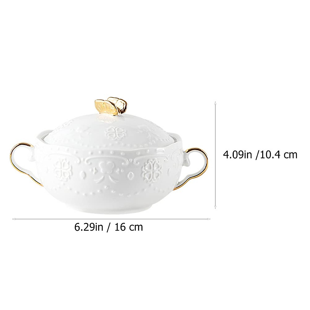 Zerodeko 1 Set of Ceramic Soup Bowls with Handles Porcelain Soup for French Onion Soup Cereal Beef Stew Chill Pasta Pot Pies Microwave
