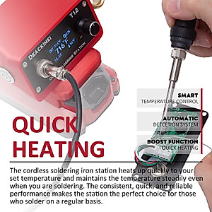 Deackimei Cordless Soldering Iron Station for Craftsman V20 Battery with Digital Display, Adjustable Temperature Knob, Lead-Free Solder, °C/ºF Conversion, Auto Sleep & Calibration Support (Tool Only)