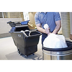 Rubbermaid Commercial Products Mega Brute Mobile Collection Lid, Black Rolling Utility Cart, Compatible with Tilt Trucks