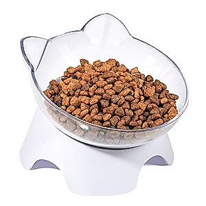 MILIFUN Cat Bowl, Anti Spill Tilted Cat Food Bowls, Whisker Fatigue Elevated Cat Bowls, Set for Cat and Puppy, Cat Bowl Holds About 1 Cup of Pet Food