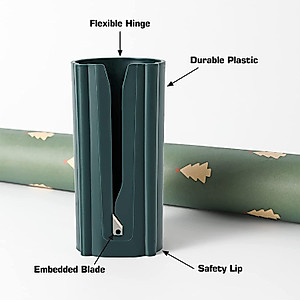 2Pack Wrapping Paper Cutter,ChristmasWrapping paper cutter tool,Gift Wrap Cutter,Easy Slide Wrapping Paper Cutter Tool Tube Easy and Fast, Safe Cutting, Creative Holiday Paper roll Cutting Machine