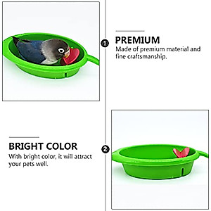TEHAUX Bird Bath for Cage- Small Tub Bowl for Inside Cage Birdbath Shower for Parrot/Parakeets/Cockatiels/Canary/Budgerigar (Rosy, Green)