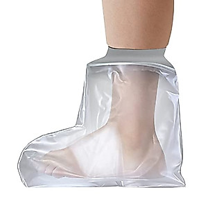 Divvsck Foot & Ankle Cast Cover for Shower,Waterproof Shower Protector for Adult,Watertight Cast Bag Covers- Perfect Fit for Foot Ankle and No Mark on Skin(Size:L)