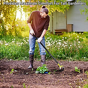 Muvuo Stirrup Hoe Garden Tool - Garden Hoes for Weeding Long Handle - Hula Hoe Garden Tool - Garden Tools with Comfortable Hand and Sharp Edge - 4 rods(30-61 Inch)- Black