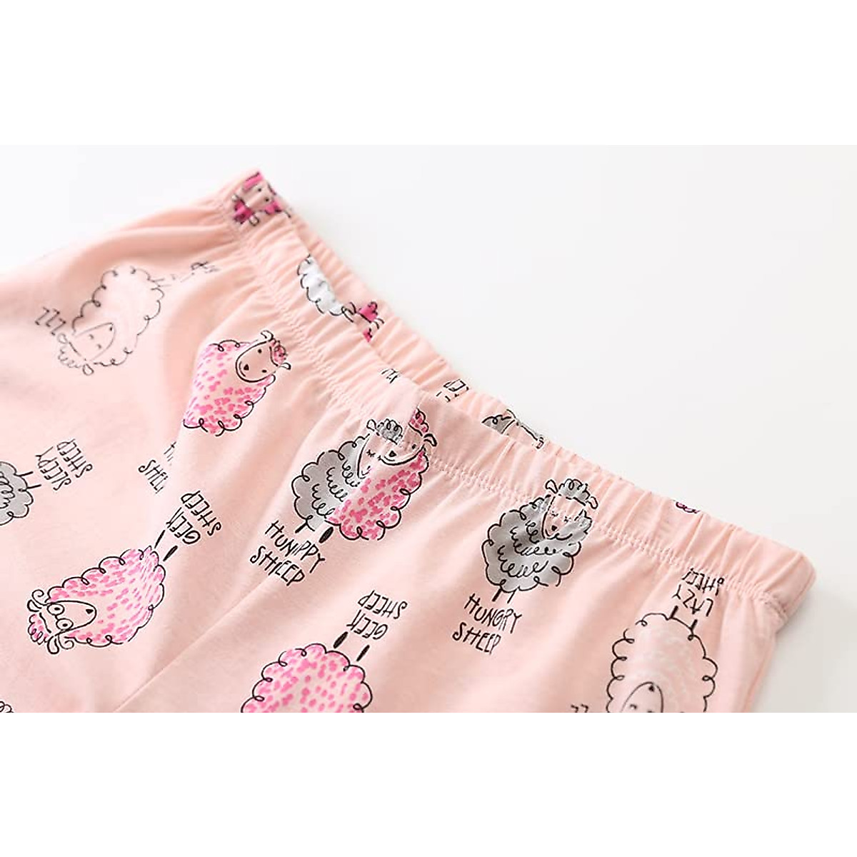 PNAEONG Women’s Pajama Set - Cotton-Blend Short-Sleeve Loose Top with Matching Capri Bottoms SY296-Lazy Sheep-M