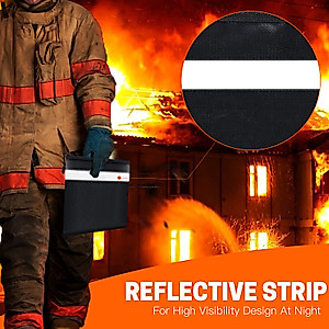 Andyer Fireproof Document Bag with Money Bag - 2 Pack 13.4”x10” and 11"x6" Waterproof & Fireproof Bags - Fireproof Safe Storage Pouch with Zipper for A4 Documents, Money, Cash, Passport and Tablet