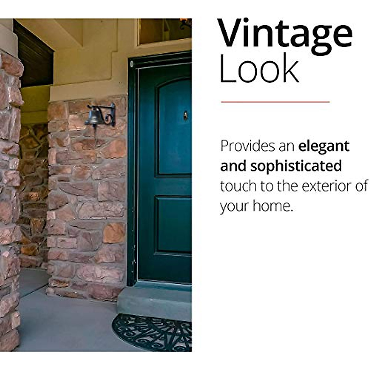 NACH JS-90-091 Classic Fine Cast Iron Rustic Hanging Doorbell, 8.5 x 5 x 6.5 Inches, Small, Black