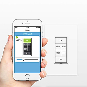 Insteon Smart Dimmer 6-Button Keypad, KeypadLinc in-Wall Controller, 2334-232 (White) - Insteon Hub Required for Voice Control with Alexa & Google Assistant