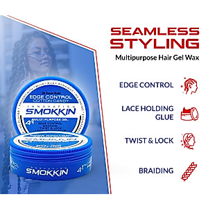 INNOVATION SMOKKIN Strong Hold Hair Wax for Edge Control, Braiding & Twists, Versatile Styling for Diverse Hair Types (Cotton Candy 5.09 Fl oz)