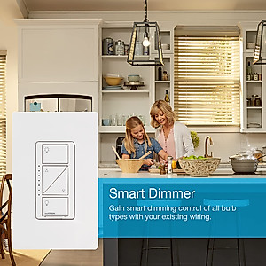 Lutron Caséta Wireless Smart Lighting Dimmer Switch for Wall and Ceiling Lights | PD-6WCL-WH | White