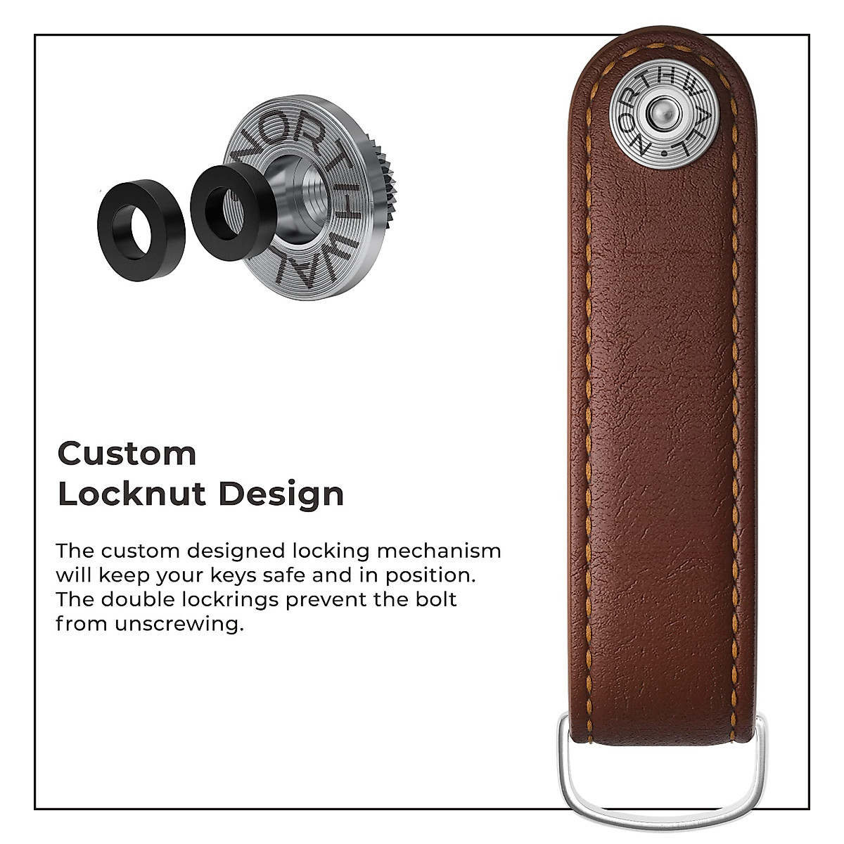 Northwall Keychain Holder, Key Holder Pocket Secure Key Ring, Keychain Accessories for Men, Key Chain Organizer ThorKey Brown