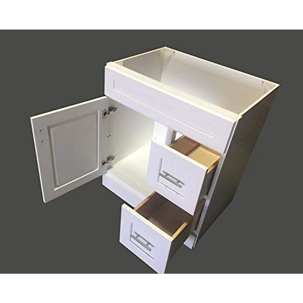 Green Leaf New White Shaker Single-Sink Bathroom Vanity Base Cabinet 30" Wide x 21" Deep WS-V3021DLR