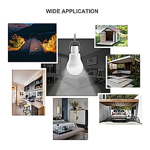 Solar Light Bulbs, Portable Outdoor 130LM Light-Operated Control Solar Tent Light with 800mAh Rechargeable Battery for Chicken Coop Camping Hiking Tent Shed Patio Garden Barn (2Pack)