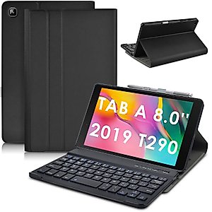 DETUOSI Keyboard Case for Samsung Galaxy Tab A 8.0" 2019 (SM-T290/T295/T297) +Pencil Holder, Detachable Wireless Bluetooth Keyboard Leather Folio Cover for Samsung Galaxy Tab A 8.0" Case with Keyboard