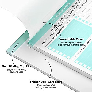 Regolden-Book To Do List Notepad - Daily Planner Notepad Undated, To Do List Planning Pad for Work, Checklist Note Pad for Personal Organized, 52 Sheets, Teacher/Men/Women, Teal (8.5"x5.5")