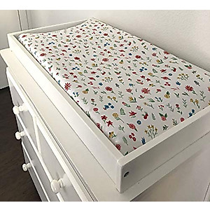 Changing Pad Cover Floral Organic Cotton for Girls (Changing Pad)