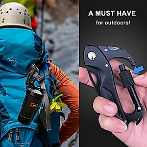 Joycube Multitool Carabiner with Folding Pocket Knife, Bottle Opener, Window Glass Breaker and Screwdriver, EDC Keychain Clip, Tactical Knives Survival Gear for Men Outdoor Camping